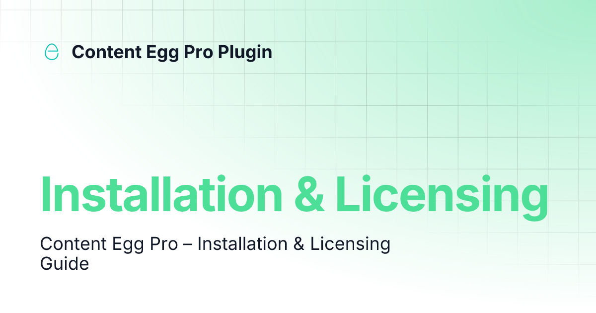 Installation & Licensing | Content Egg Pro Plugin